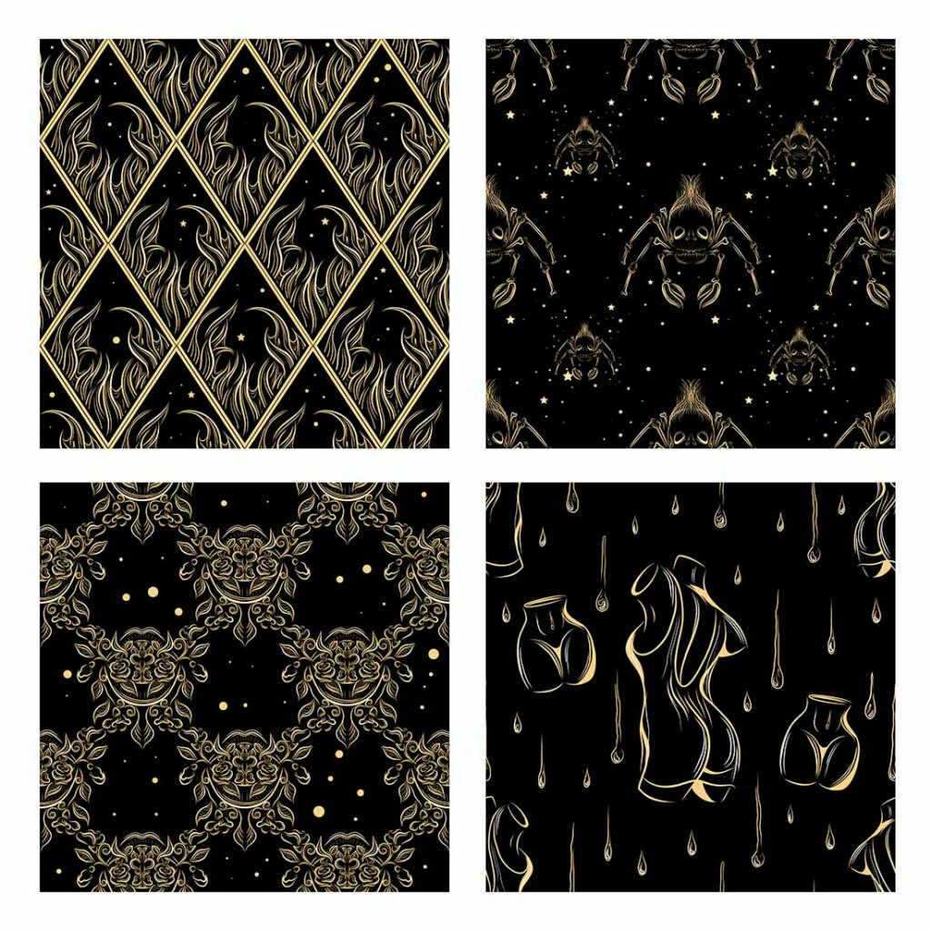 Terrible Elegance Sublimation Patterns Design - MasterBundles