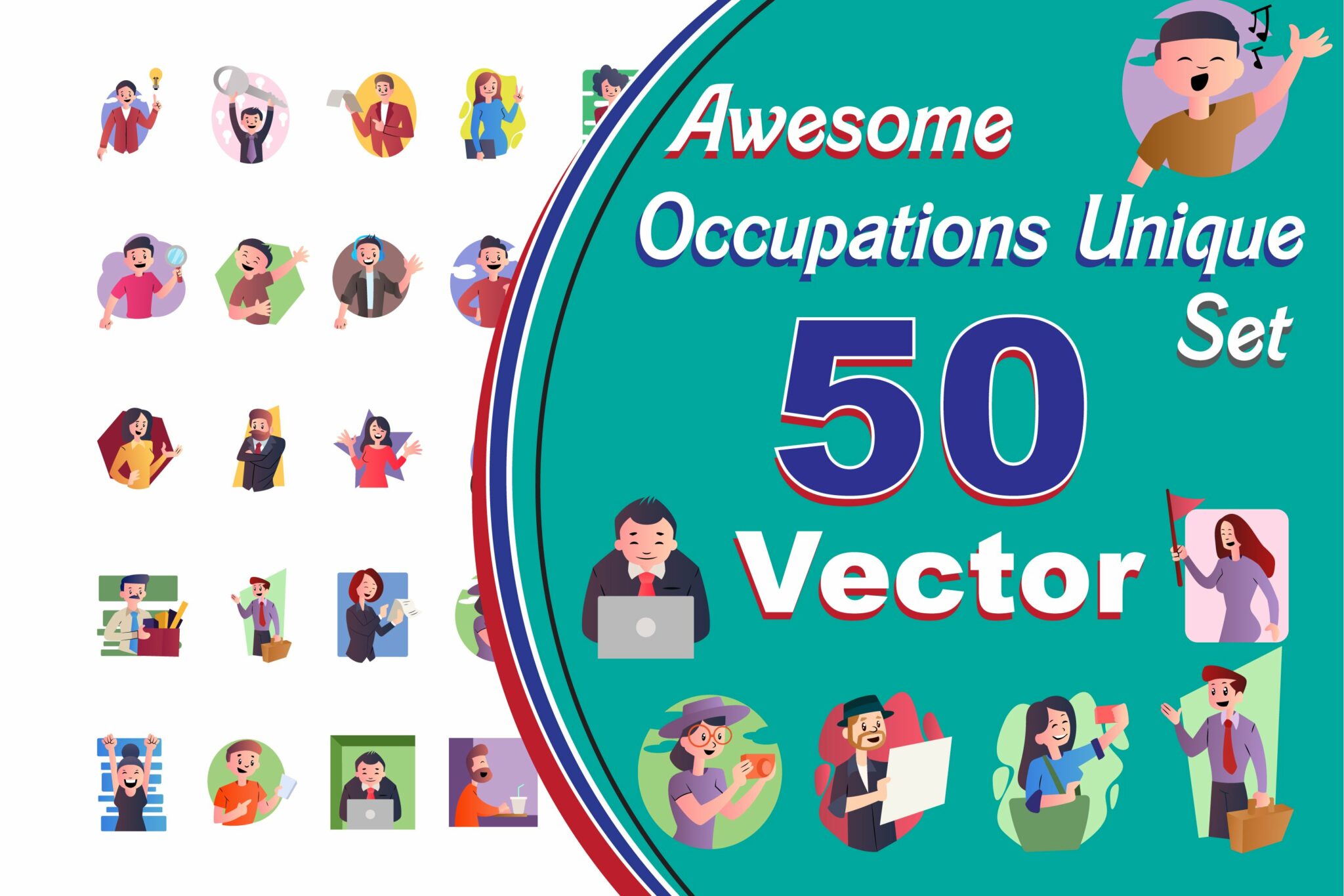 50X Unique/Different Occupations Icon Illustrations. – MasterBundles