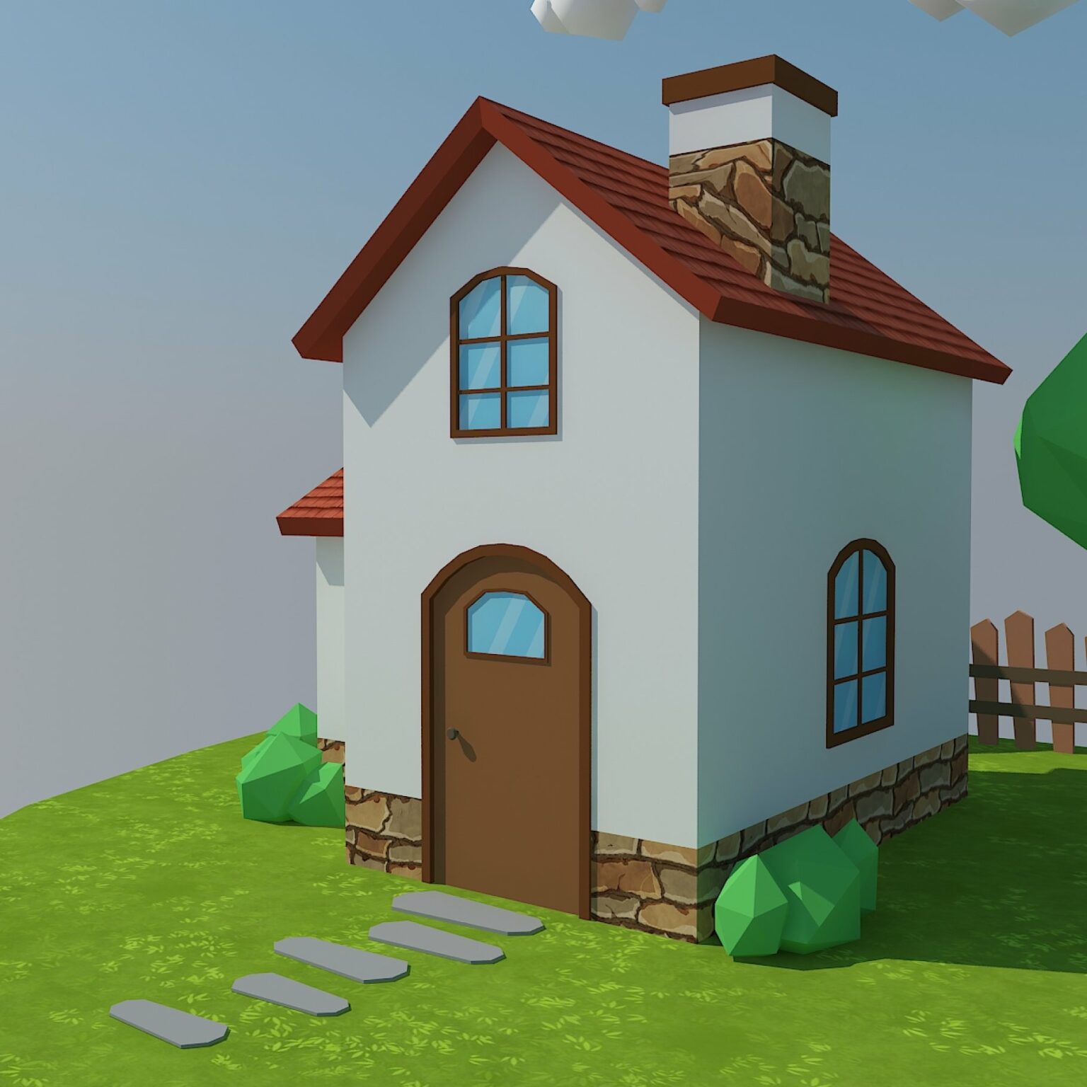 Low Poly House 3D Model – MasterBundles