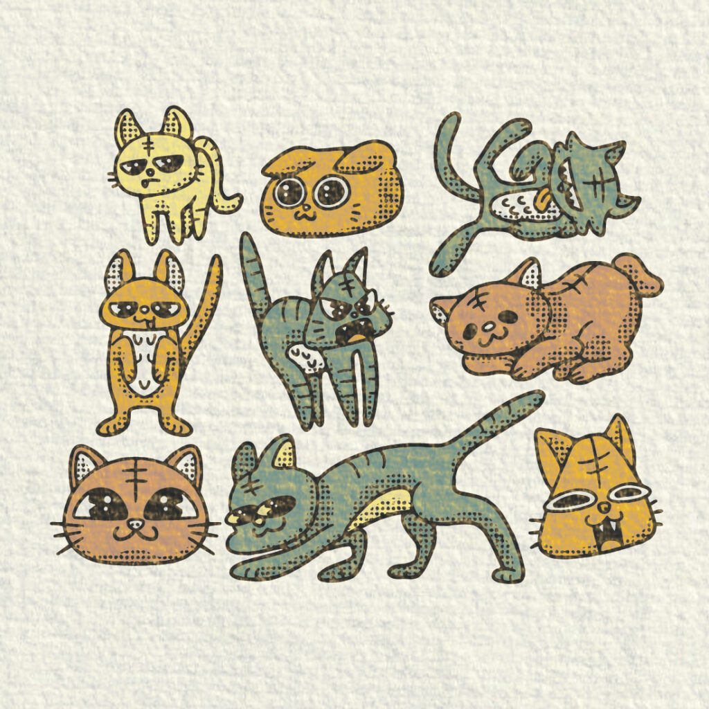 Cat Gang Character Collection Design - MasterBundles