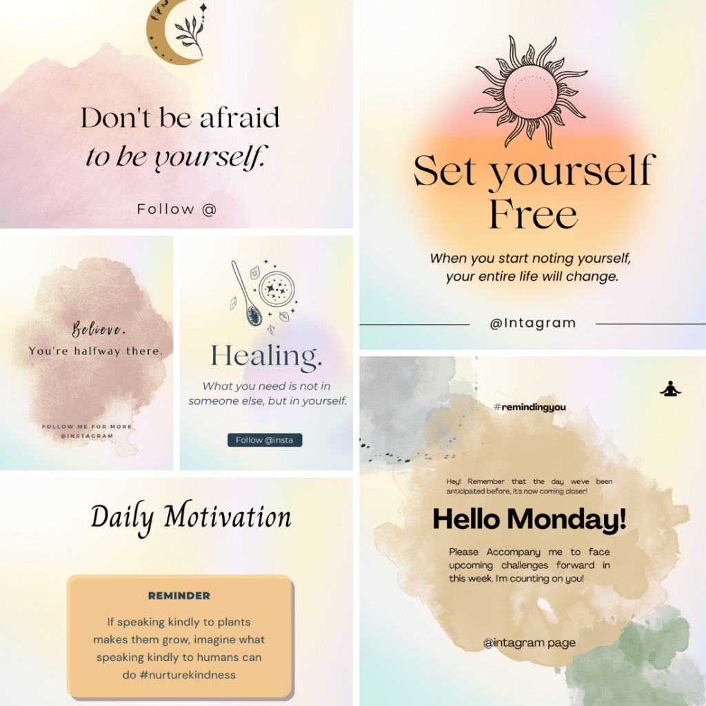 Mental Health Social Media Posts Design - MasterBundles