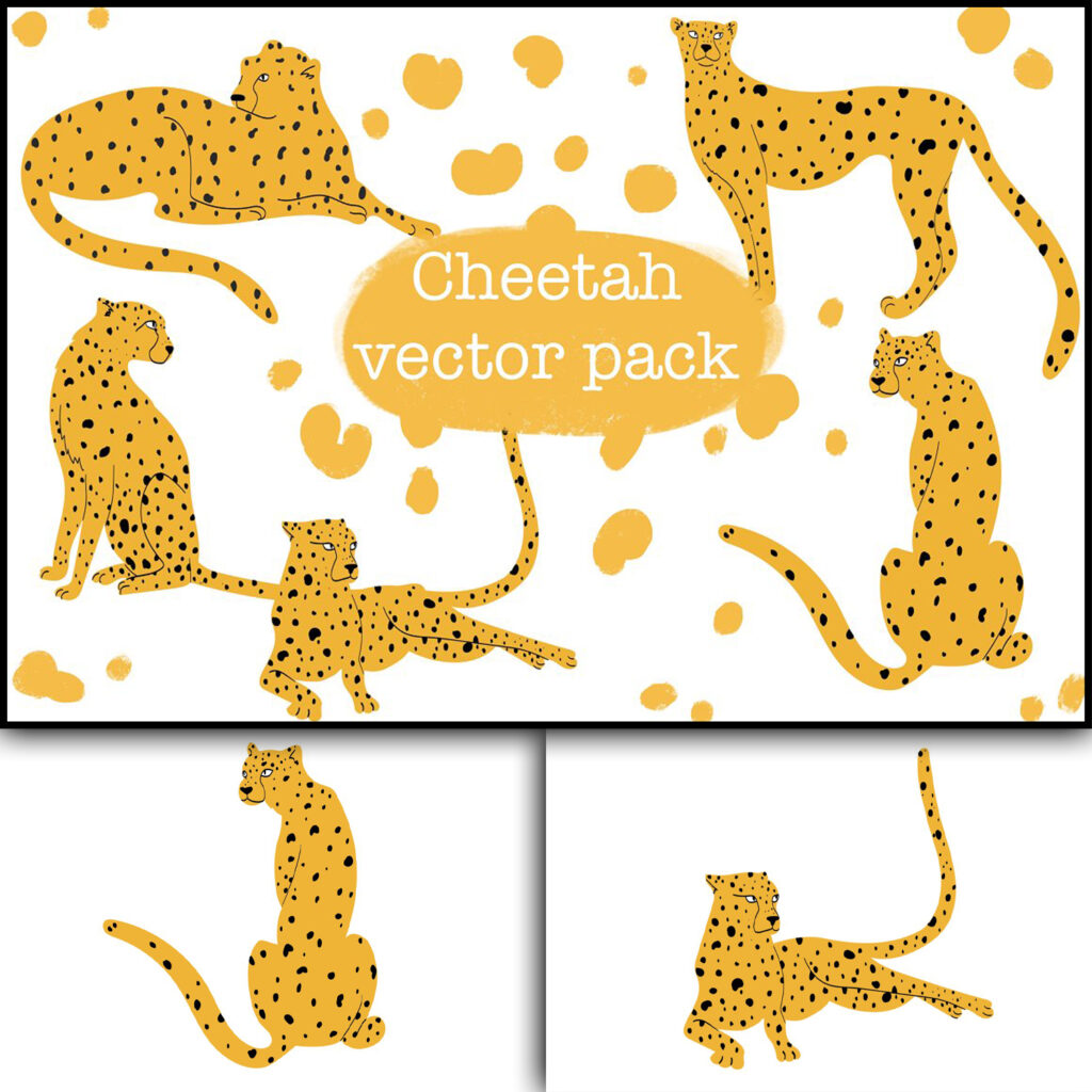 Cheetah Vector Pack – MasterBundles