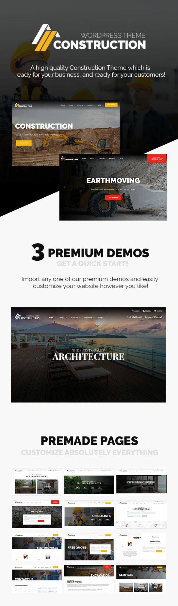 Construction Building Architecture Wordpress Theme Masterbundles