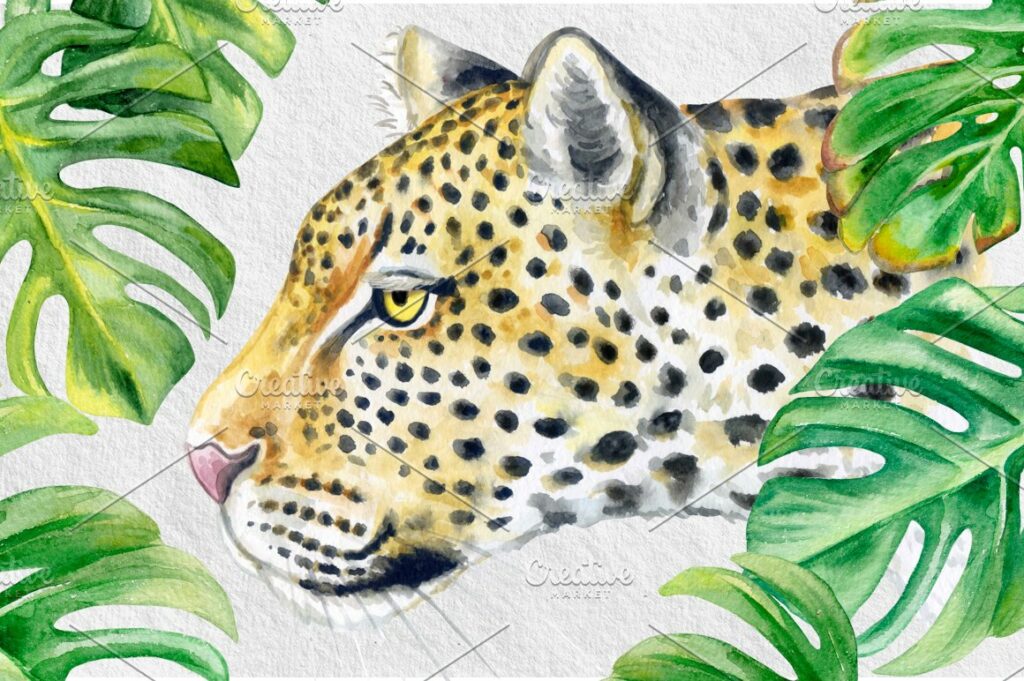 Watercolor. Leopards. Wild Cats – MasterBundles