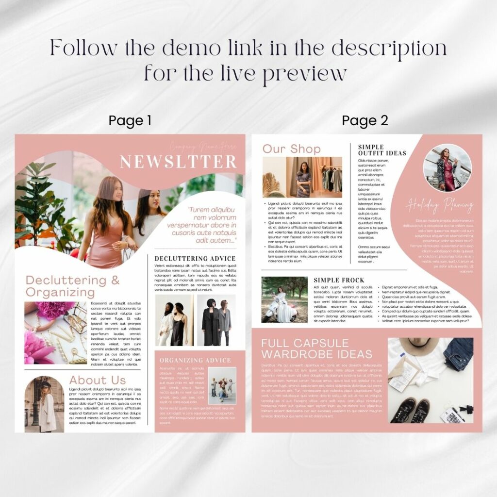 Canva Newsletter Template Fashion - MasterBundles
