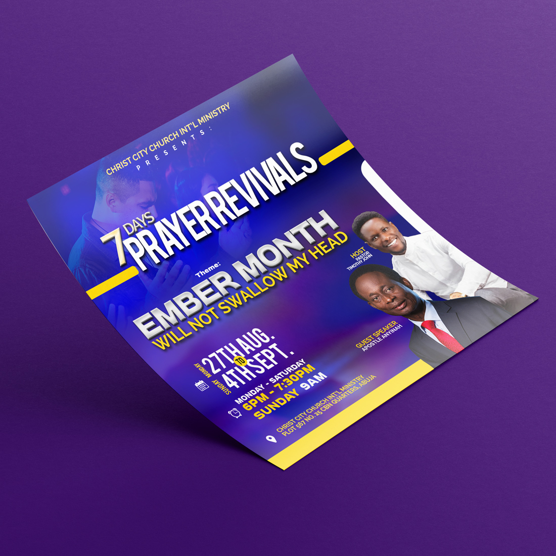 7 Days Prayer Revivals Church Flyer Design Template - MasterBundles