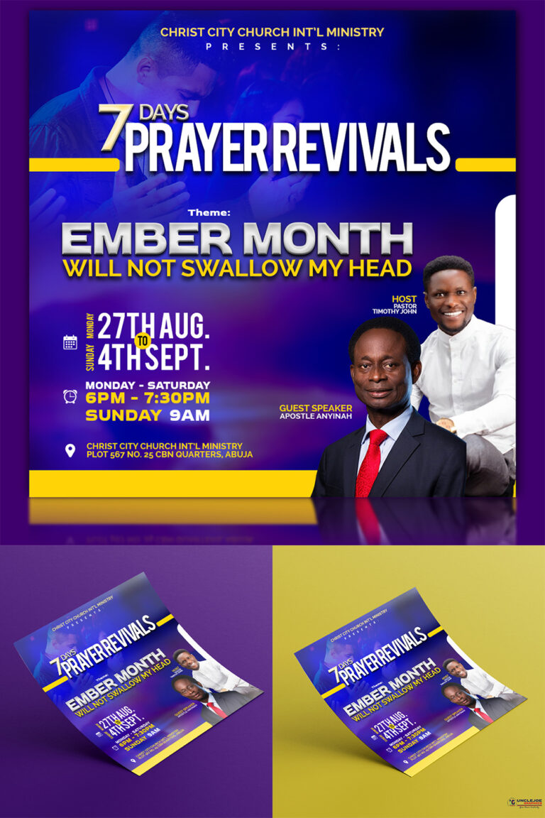 7 Days Prayer Revivals Church Flyer Design Template - MasterBundles