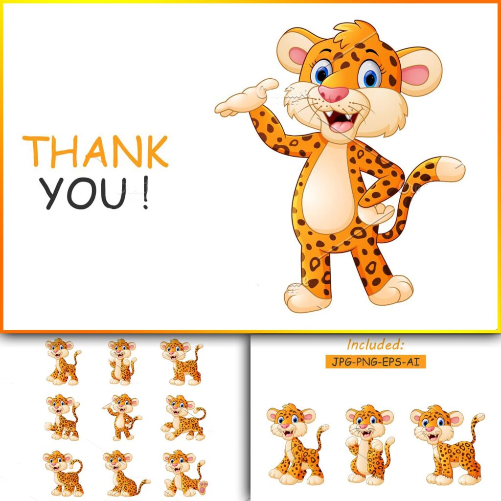 Leopard Cartoon Set Collection – MasterBundles