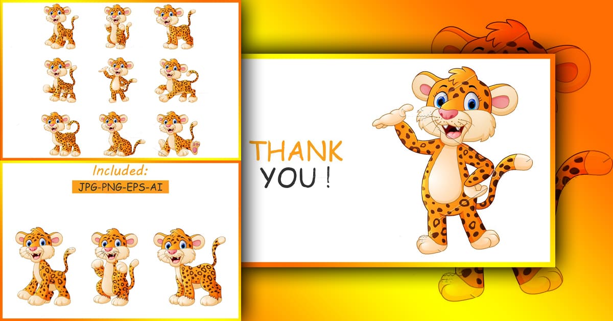 Leopard Cartoon Set Collection – MasterBundles