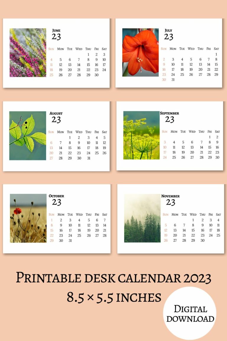 Printable Horizontal Desk Calendar 2023 - MasterBundles