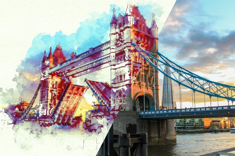 Watercolor Urban Sketcher PS Action – MasterBundles