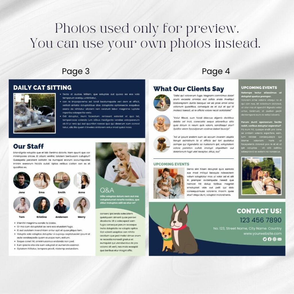 Canva Newsletter Template For Pet Care Business - MasterBundles