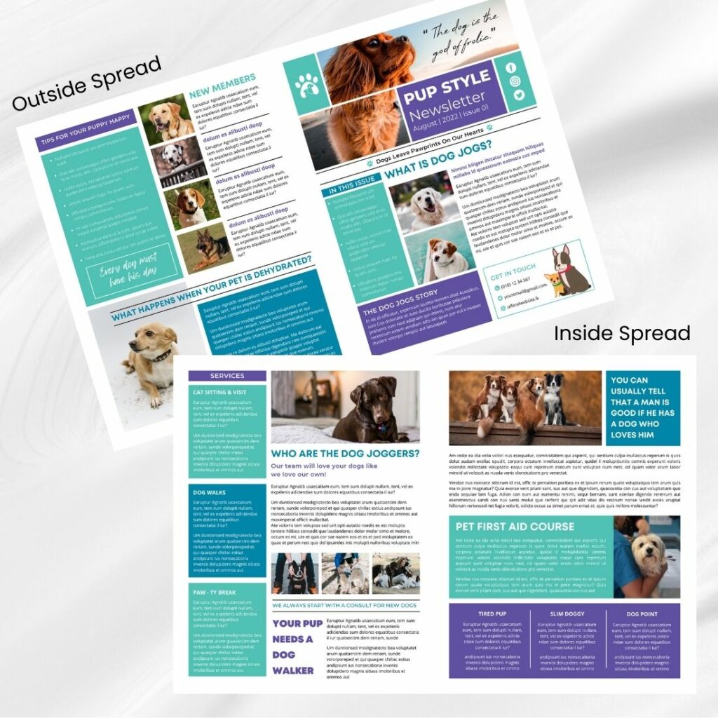Canva Newsletter Template For Dog Pets - MasterBundles