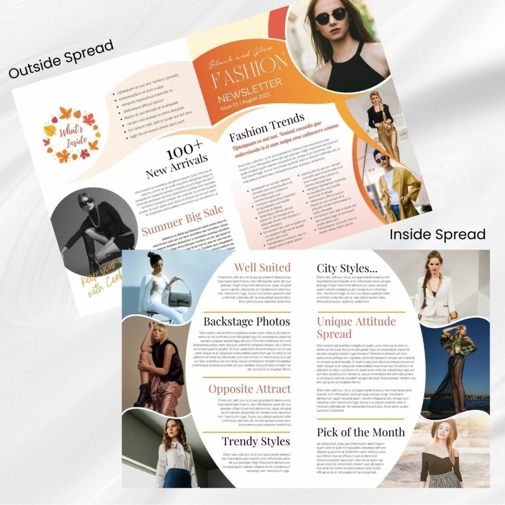 Canva Newsletter Template For Models and Fashion - MasterBundles