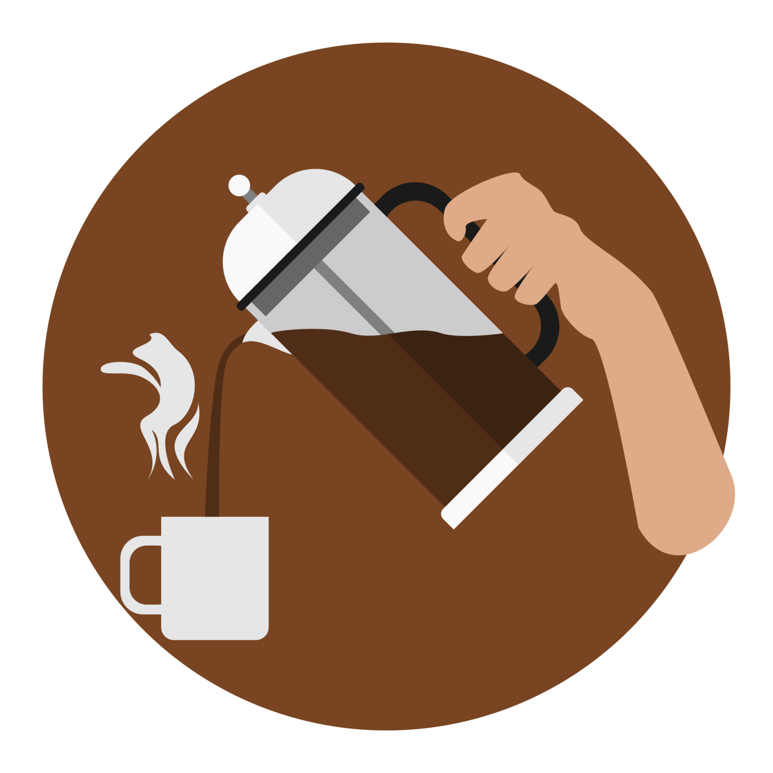 French Press Coffee Instruction Icons - MasterBundles