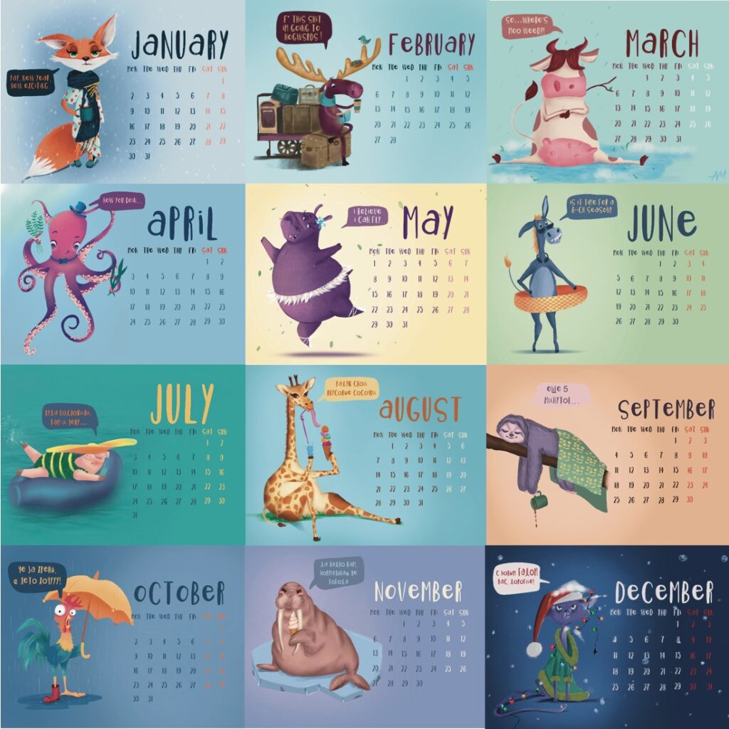 illustration calendar 2023 - MasterBundles