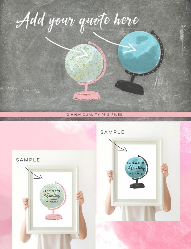 Watercolor Globe Clipart – MasterBundles