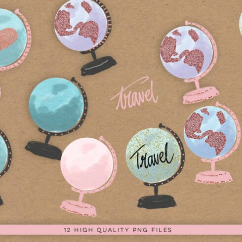 Watercolor Globe Clipart | MasterBundles