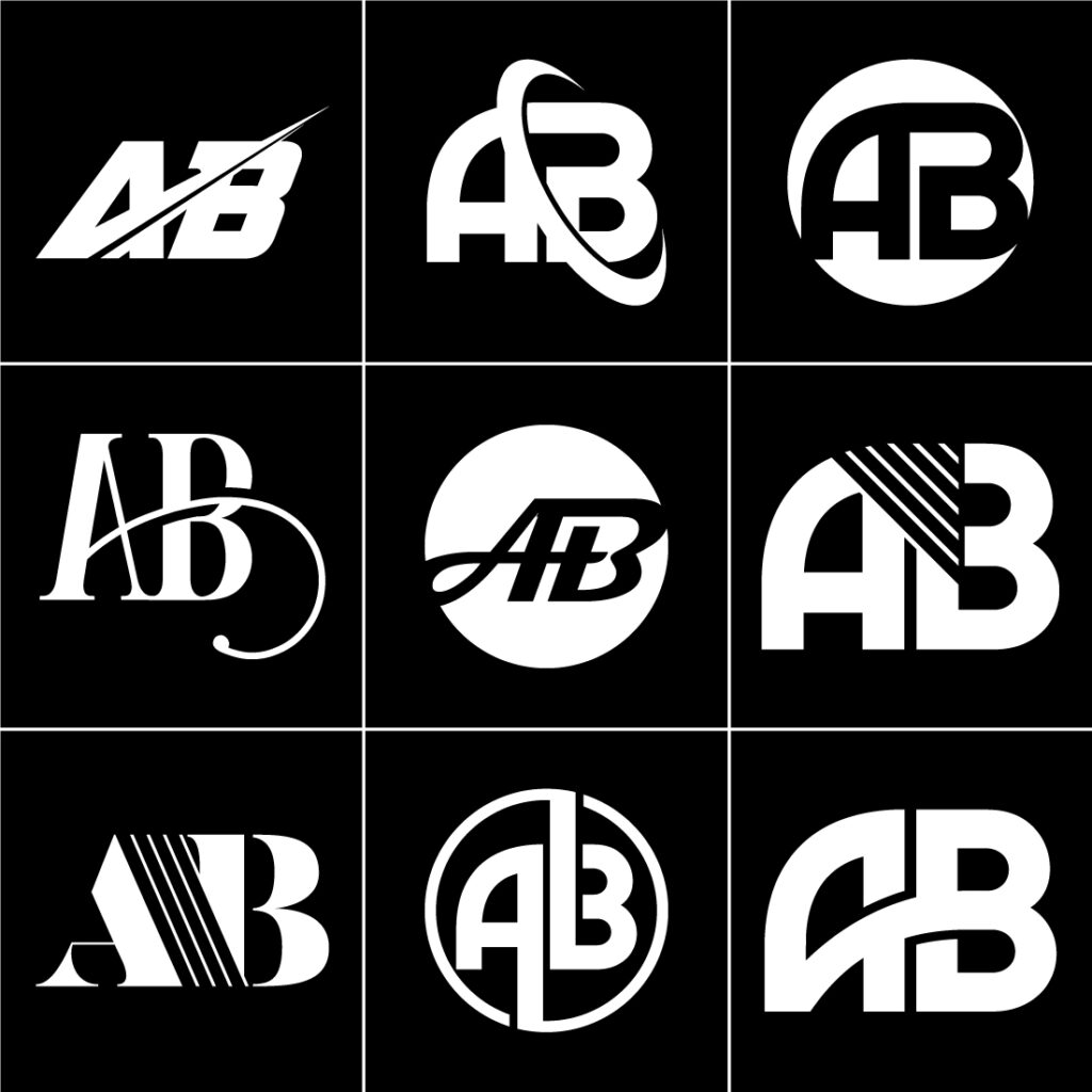 A B Initial Letter Logo Design, Graphic Alphabet Symbol for Corporate ...