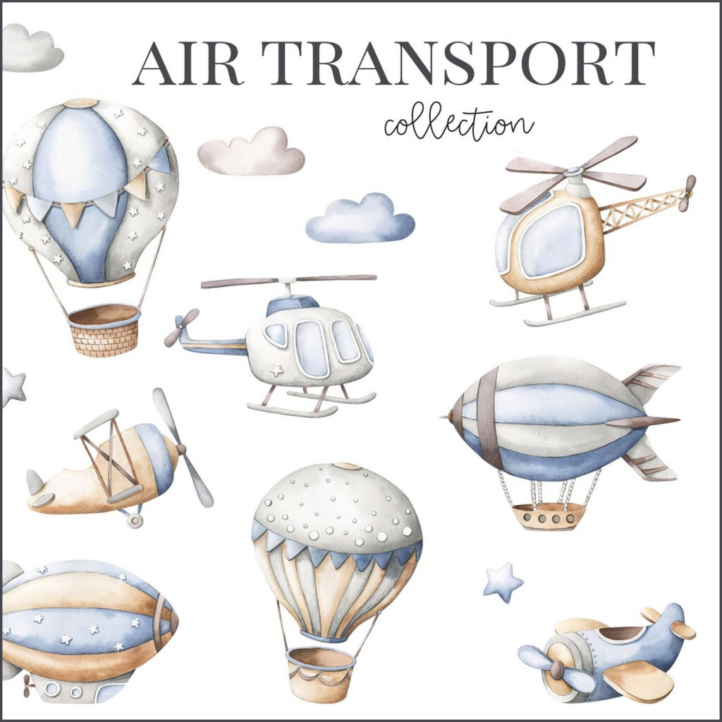 Air Transport - Watercolor Set – MasterBundles