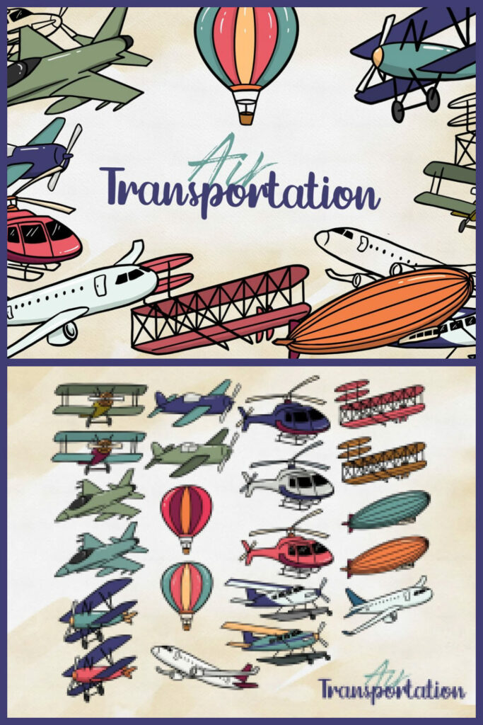 Air Transportation Airplane Clipart – MasterBundles