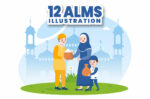 12 Muslim People Giving Alms Illustration | MasterBundles