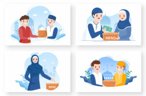 12 Muslim People Giving Alms Illustration - MasterBundles