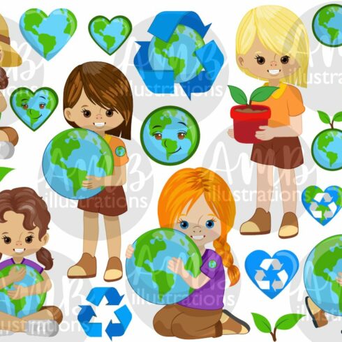 Save the Earth, Earth Day Clipart | MasterBundles