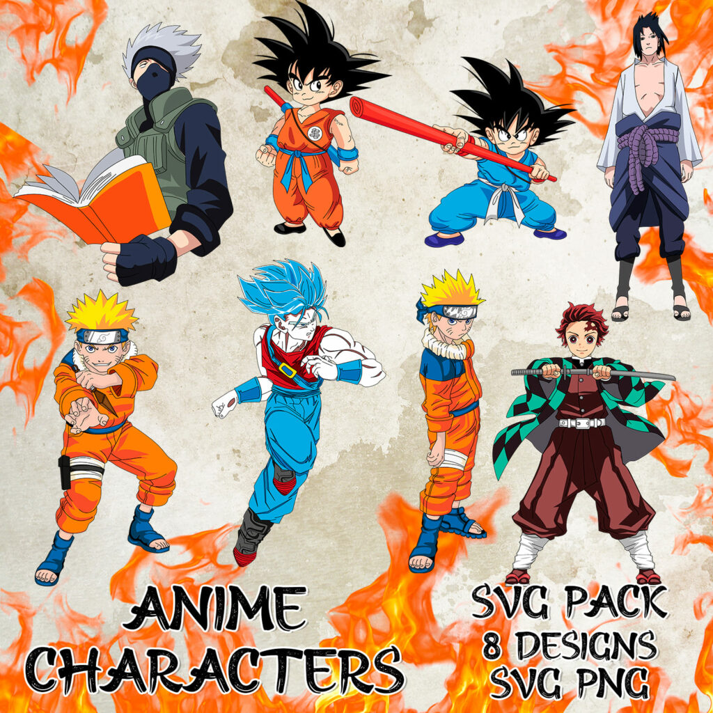 Anime Characters SVG Designs – MasterBundles