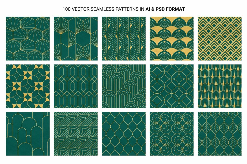 100 Art Deco Patterns – MasterBundles