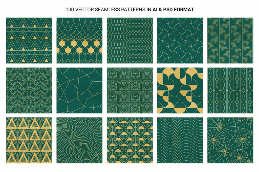 100 Art Deco Patterns – MasterBundles