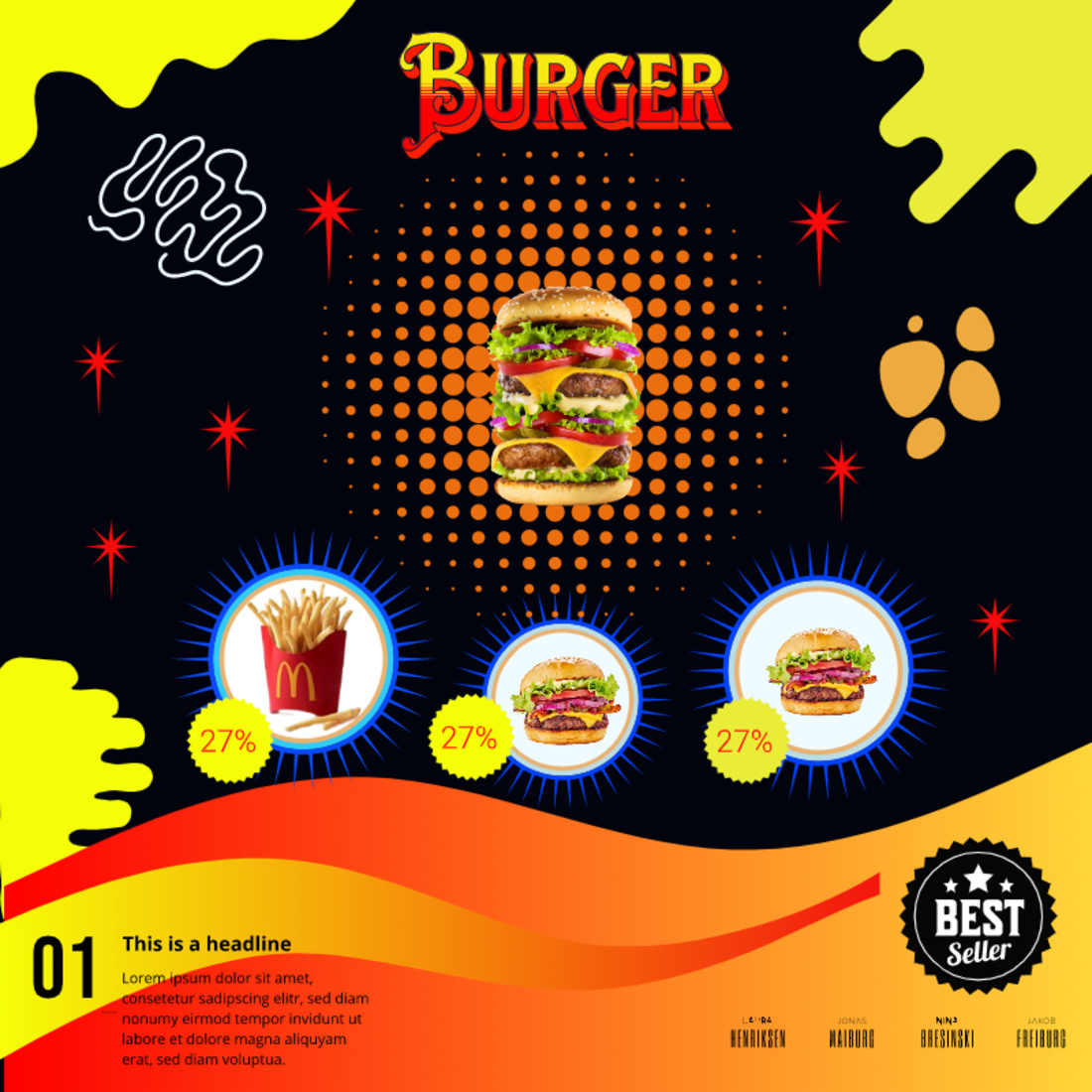 Burger Shop Banner Design - MasterBundles