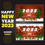 Happy New Year 2023 Banner Bundle - MasterBundles