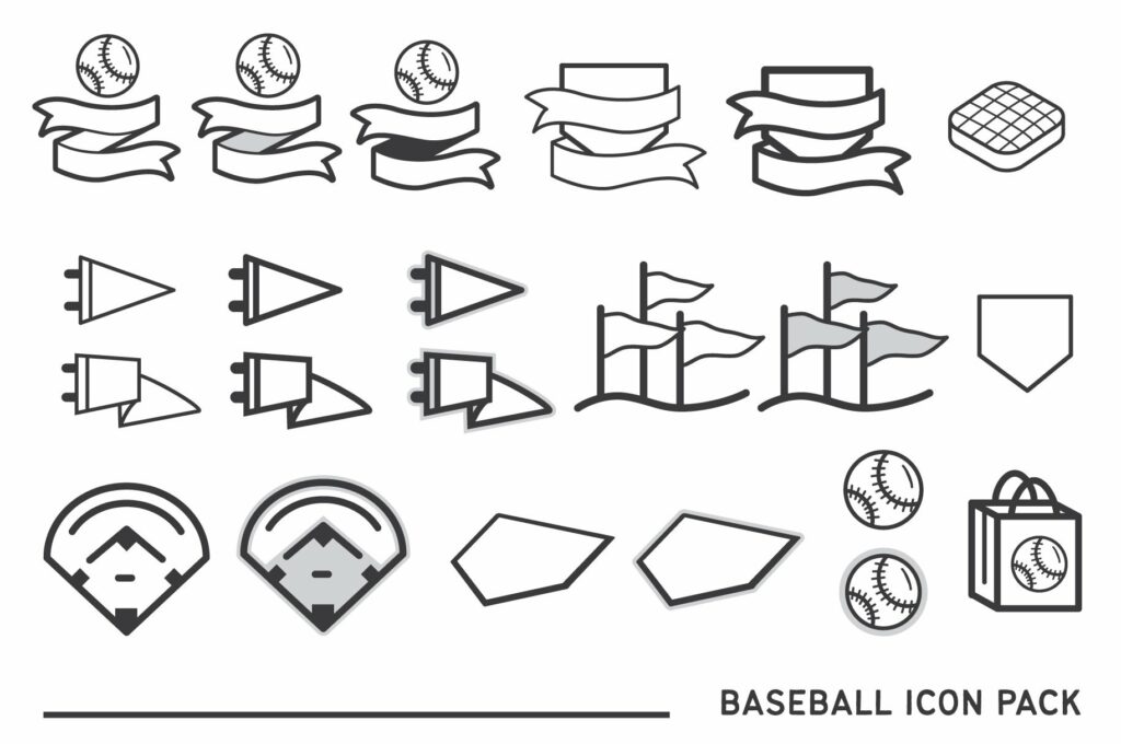 Baseball Vector Icon Pack – MasterBundles