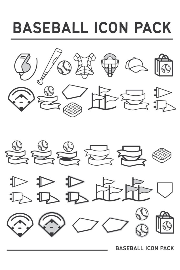 Baseball Vector Icon Pack – MasterBundles
