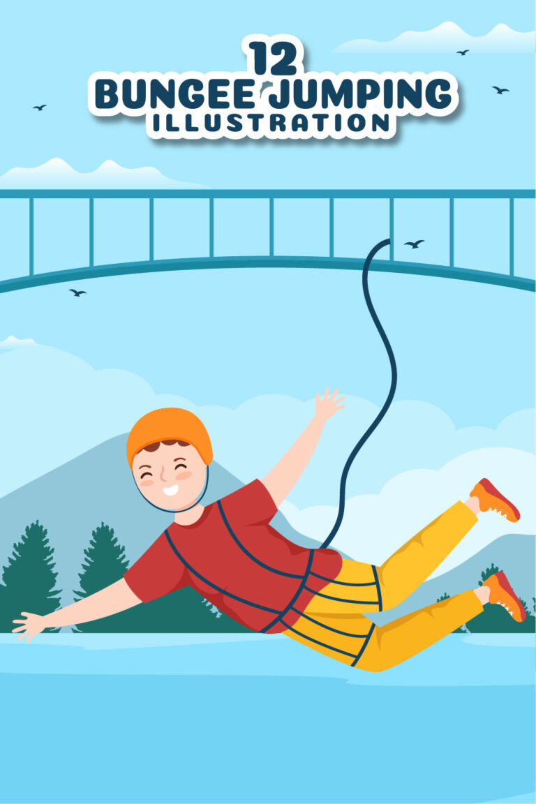 12 Bungee Jumping Illustration - MasterBundles