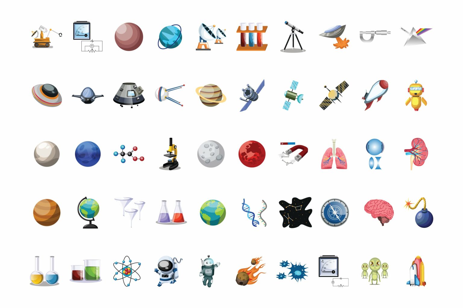 50x Science and Technology Illustration Collection – MasterBundles