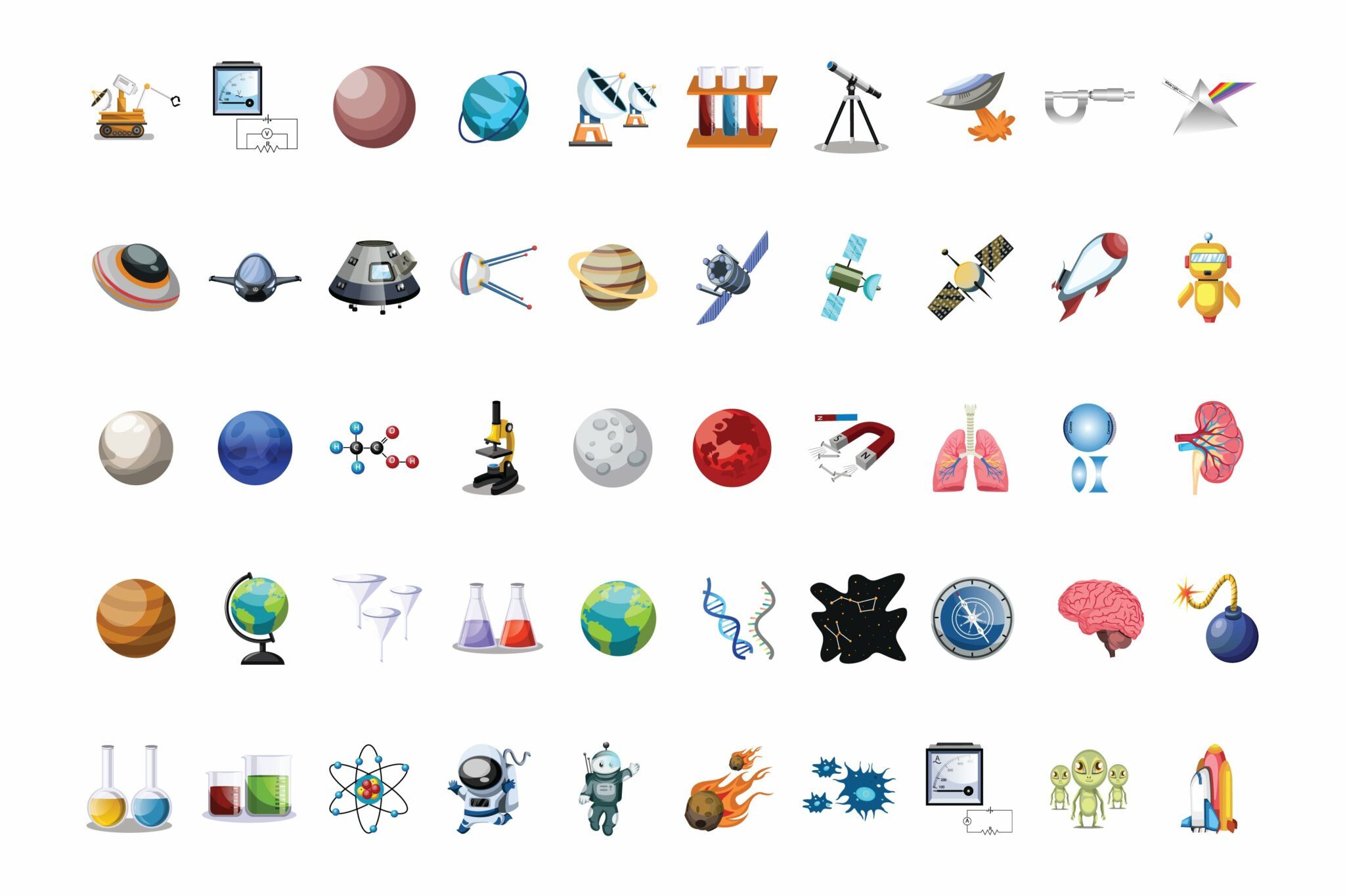 50x Science and Technology Illustration Collection – MasterBundles