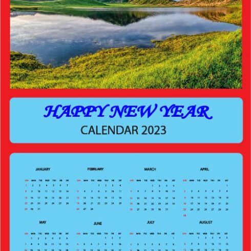 Happy New Year Beautiful One Page Calendars Design - MasterBundles