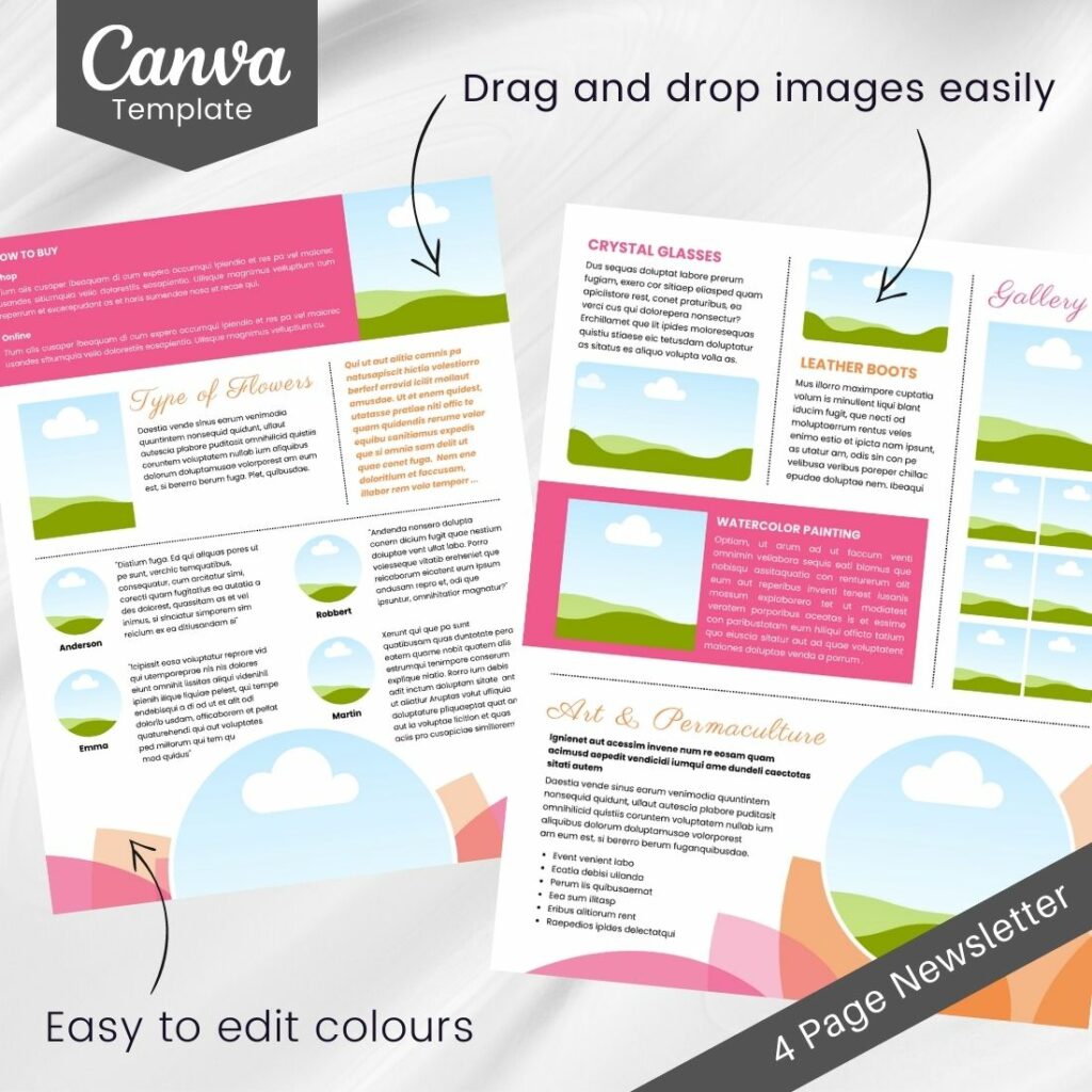 Canva Business Newsletter Template - MasterBundles