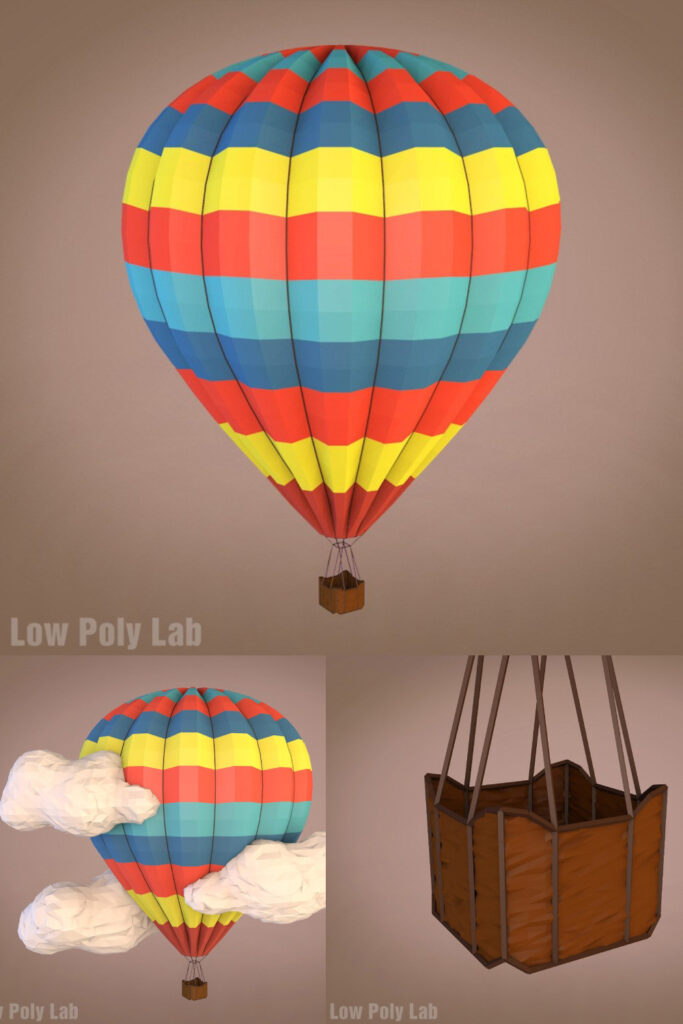 Cartoon Balloon Low Poly – MasterBundles