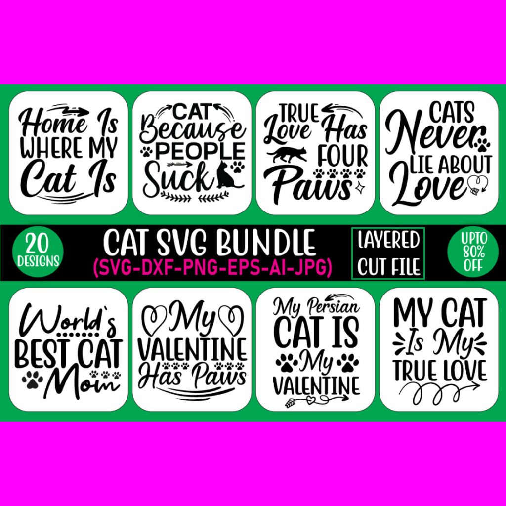 Cat SVG Designs Bundle | MasterBundles