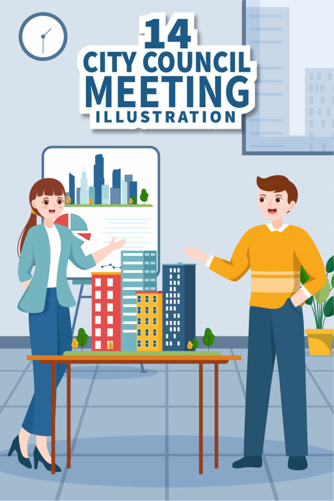14 City Council Meeting Illustration - MasterBundles