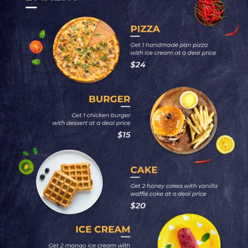 Food digital menu template for Restaurants or cafe bar only in $15 ...