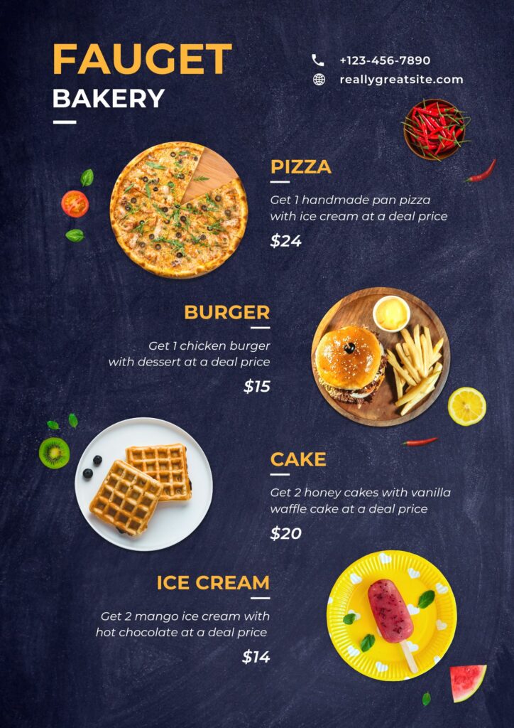 Food digital menu template for Restaurants or cafe bar only in $15 ...