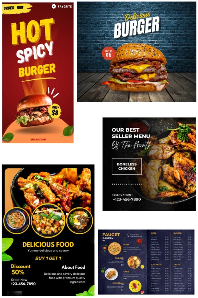 Food digital menu template for Restaurants or cafe bar only in $15 ...