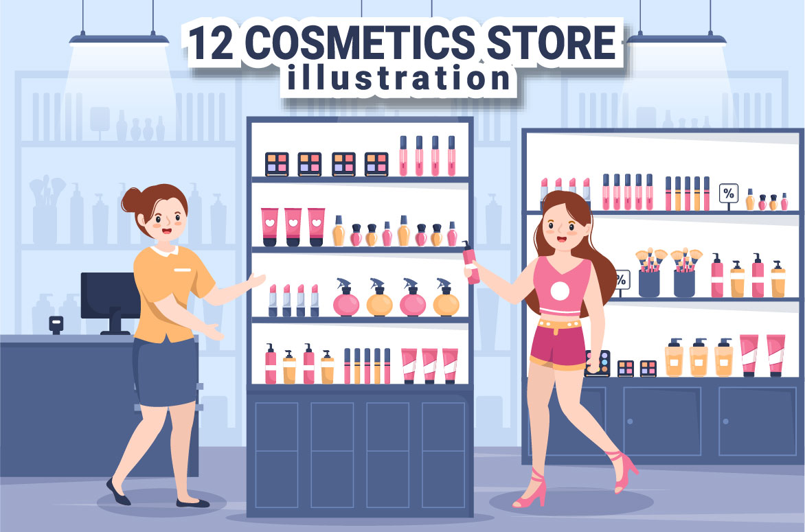 12 Cosmetics Store Illustration - MasterBundles