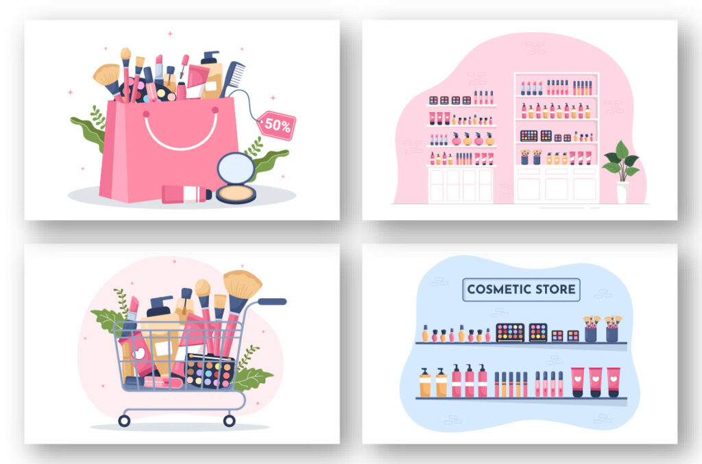 12 Cosmetics Store Illustration - MasterBundles
