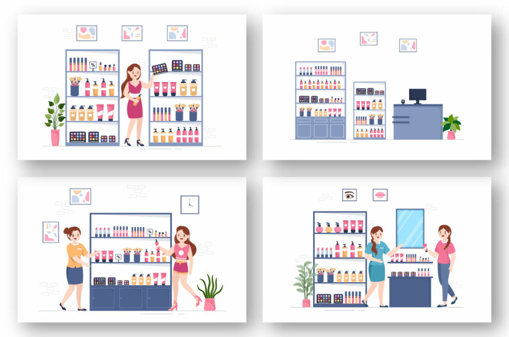 12 Cosmetics Store Illustration - MasterBundles
