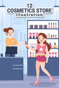 12 Cosmetics Store Illustration - MasterBundles